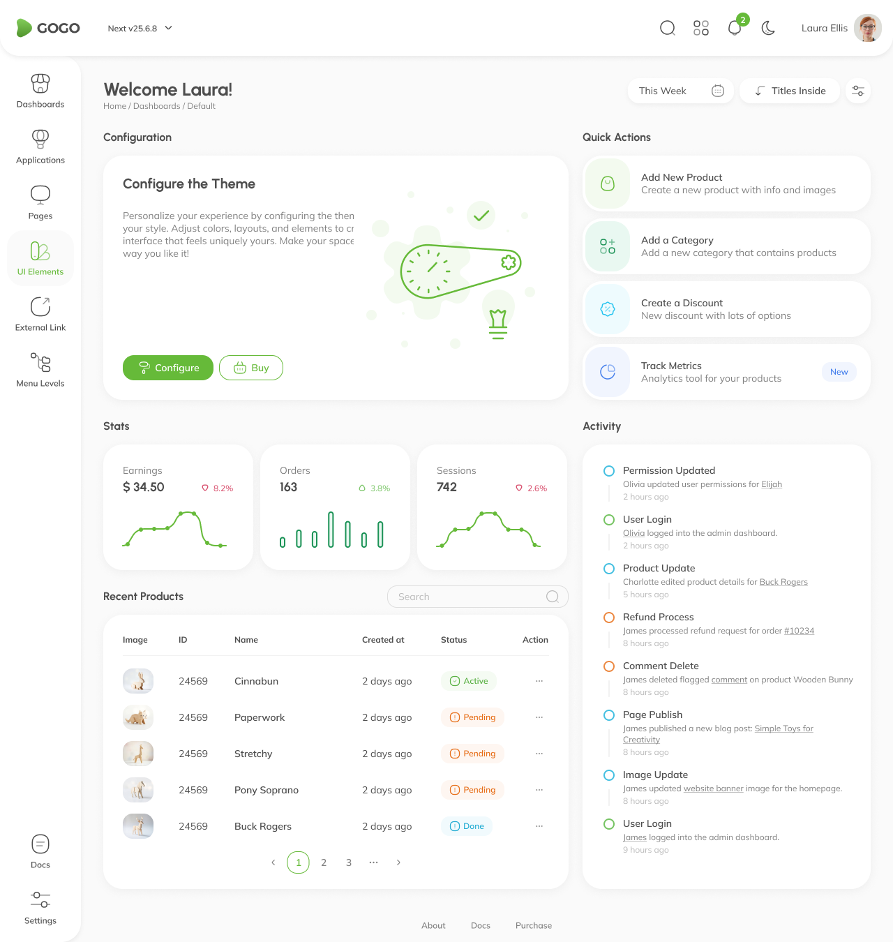 Gogo React Admin Template